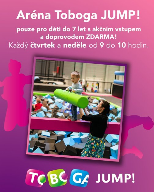 Speciální otevírací doba pro děti do 7 let - TOBOGA JUMP! Hradec